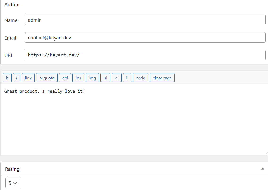 How To Add Custom Fields To The Woocommerce Review Form Artemy Kaydash
